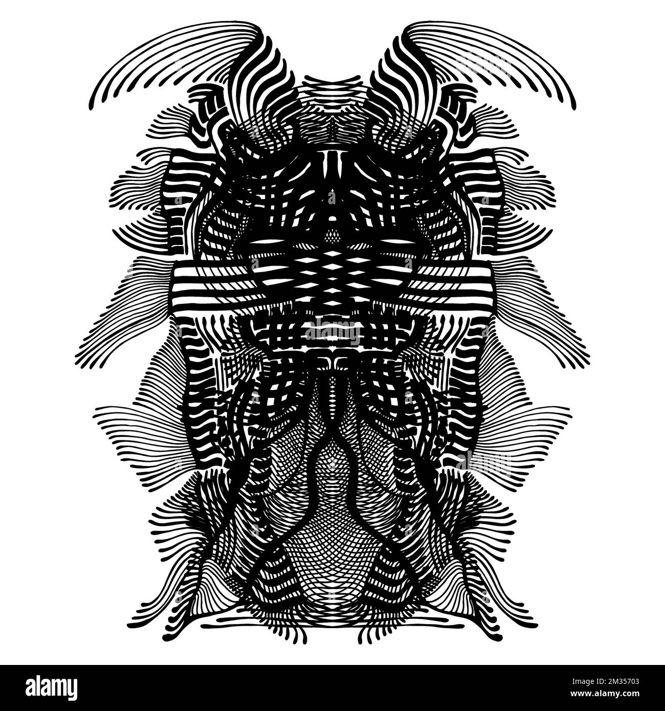 Beetle surreal abstract decorative coloring page. Pattern isolated ...