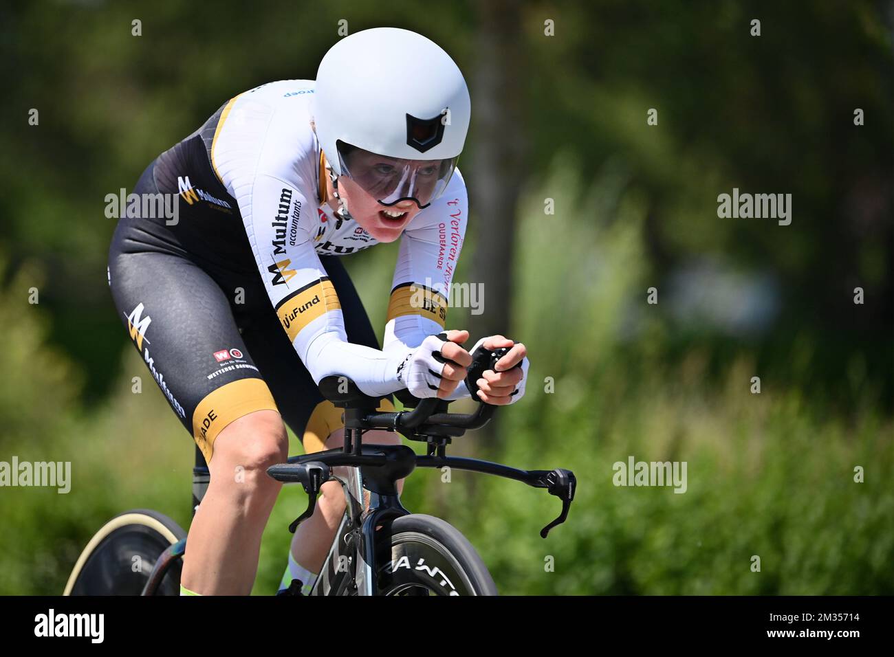 Belgian Ann-sophie Duyck pictured in action during the women's elite ...