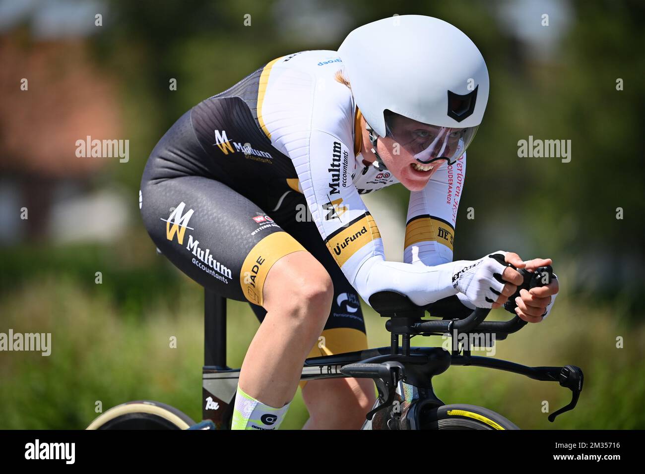 Belgian Ann-sophie Duyck pictured in action during the women's elite ...