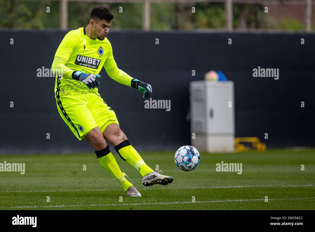Club's goalkeeper Nick Shinton pictured in action during the match ...