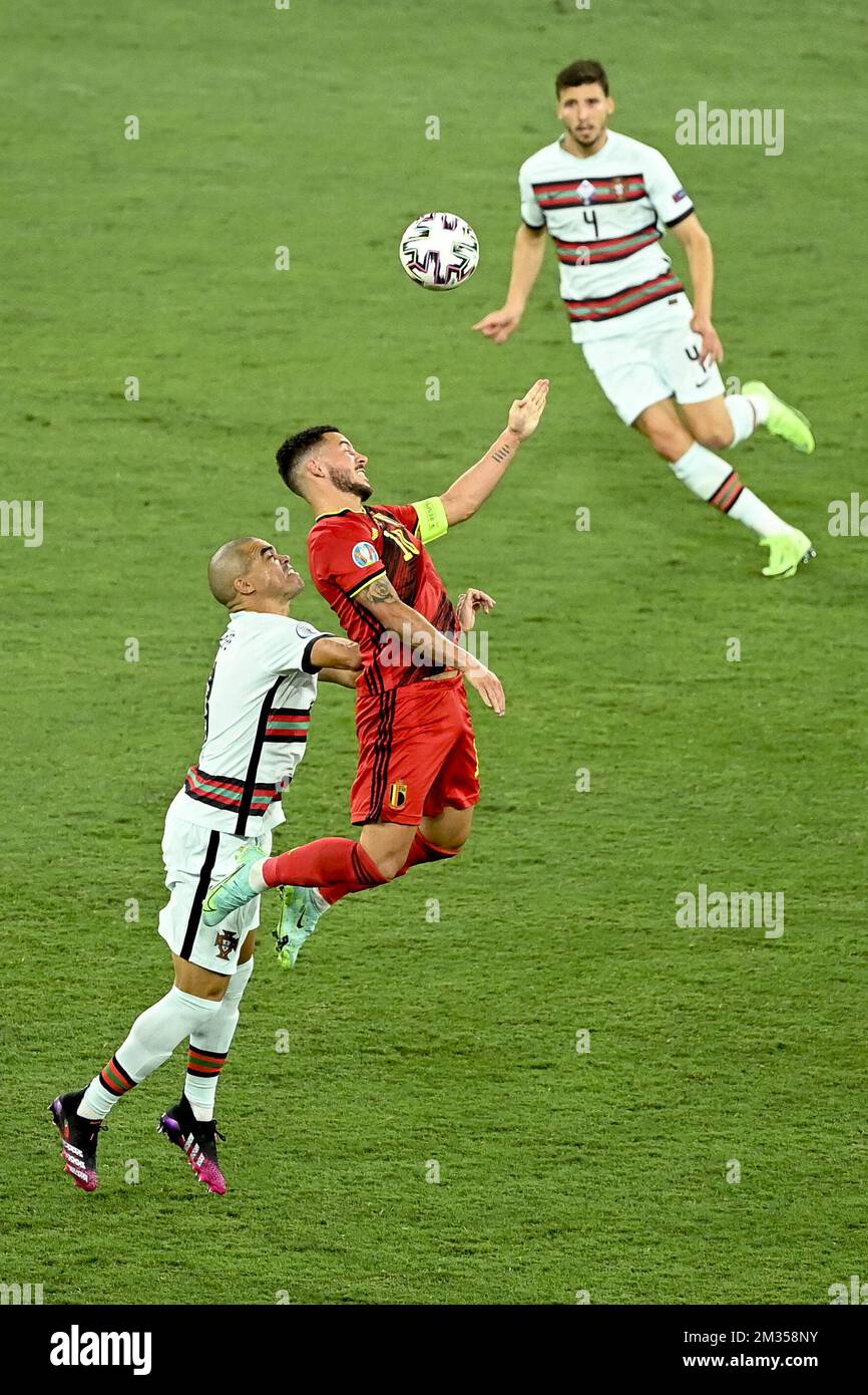 Portugal's Pepe, Belgium's Eden Hazard and Portugal's Ruben Dias ...