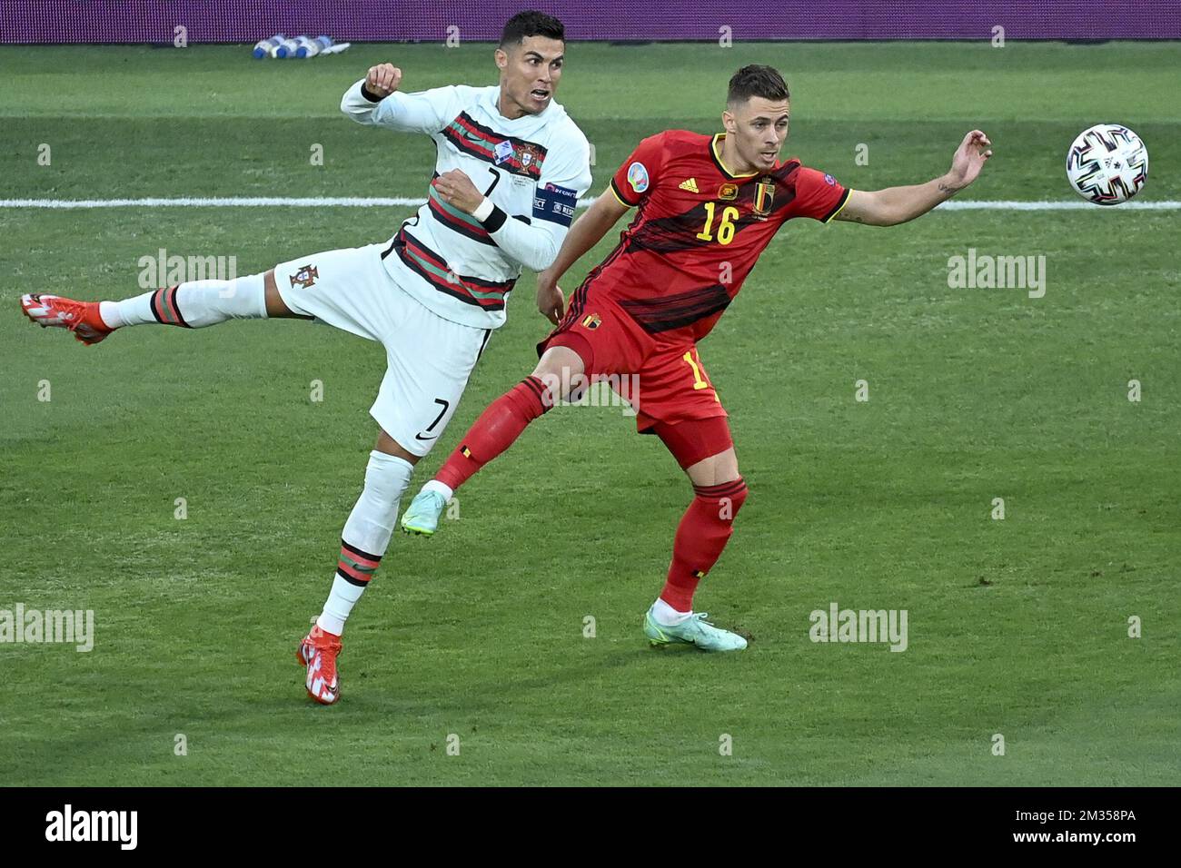 Portugal's Cristiano Ronaldo and Belgium's Thorgan Hazard pictured ...