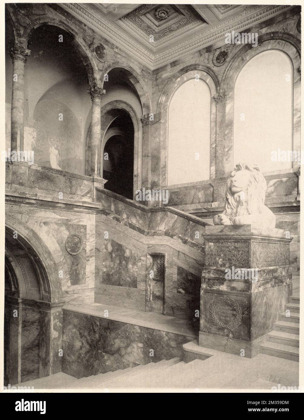 The grand staircase. , Public libraries, Stairways, Sculpture, Lions ...
