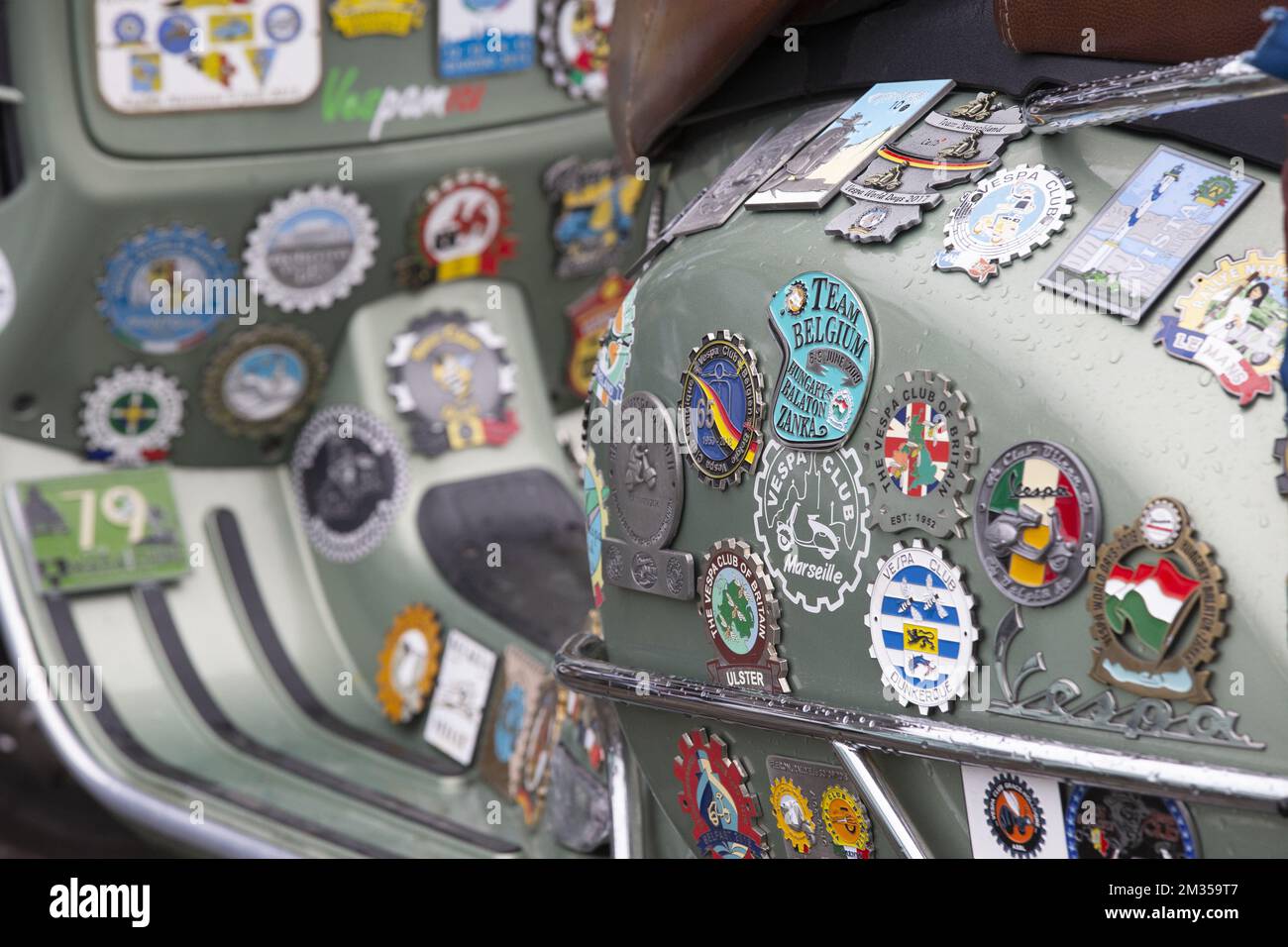 Illustration picture shows the Vespa birthday rally at Autoworld in ...