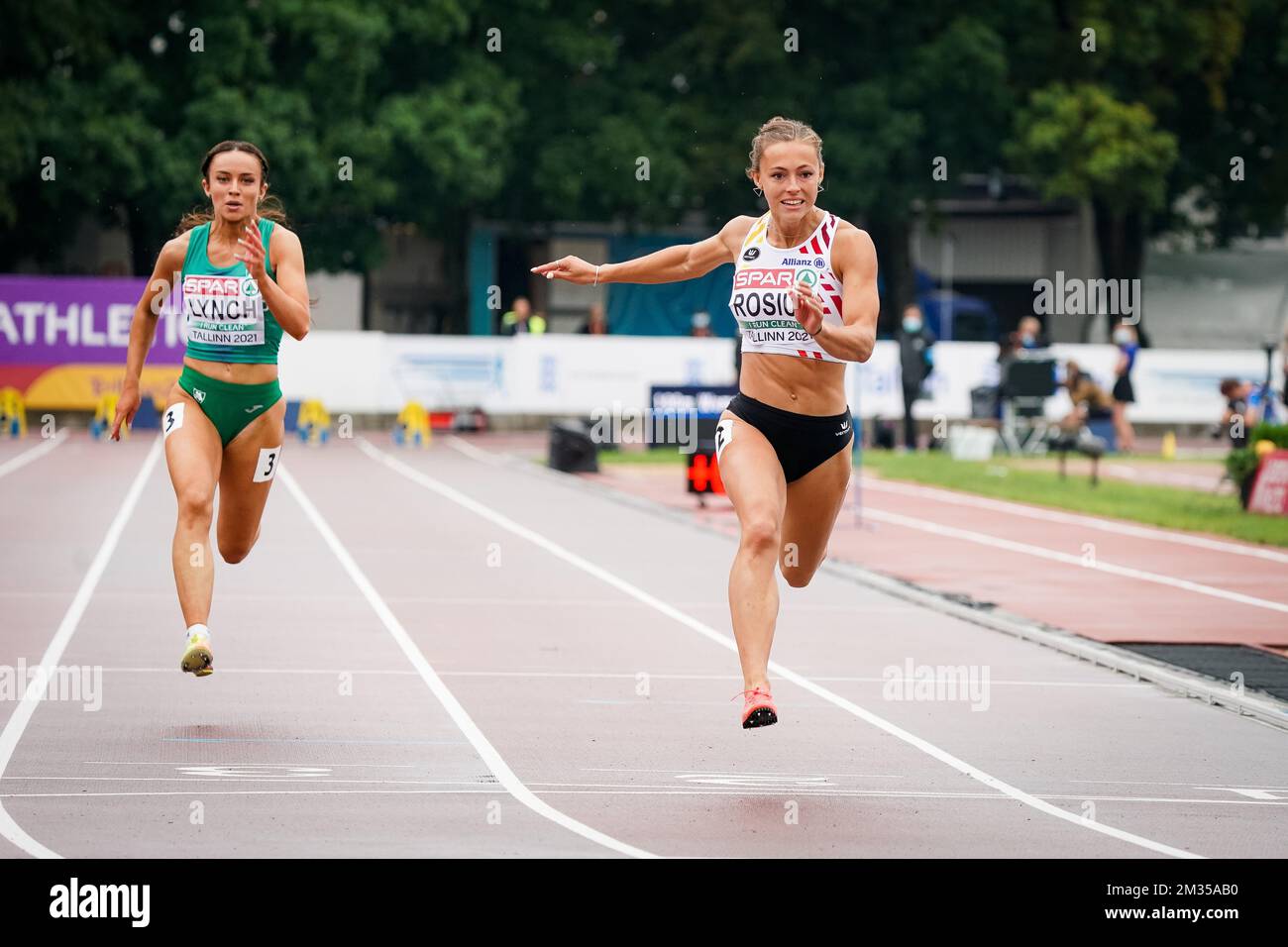 Belgian Rani Rosius pictured in action during the women's 100m heats ...
