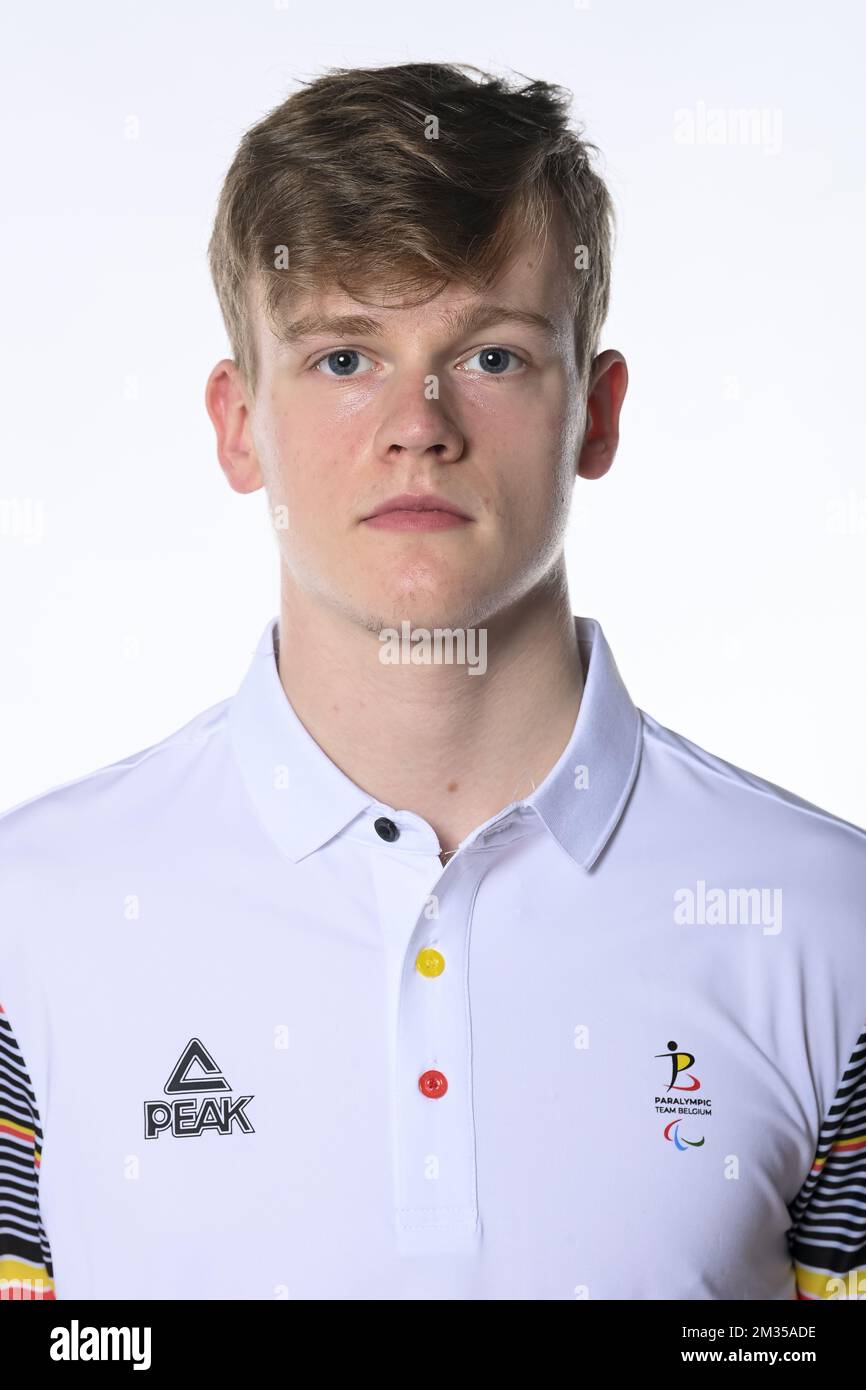 Belgian table tennis player Laurens Devos poses for the photographer at ...