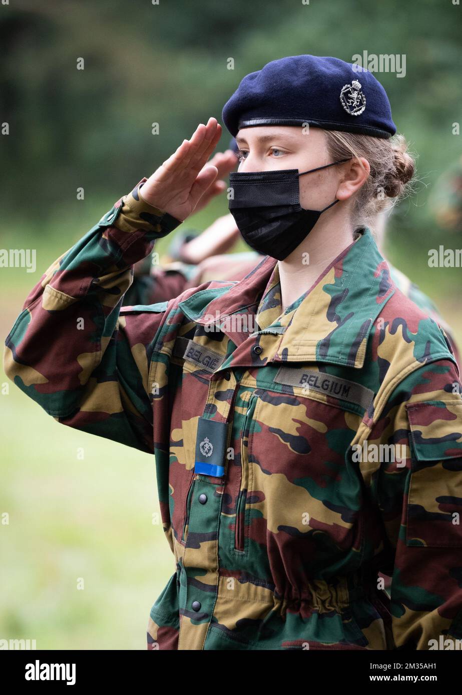 Crown Princess Elisabeth pictured during a tactical military exercice ...