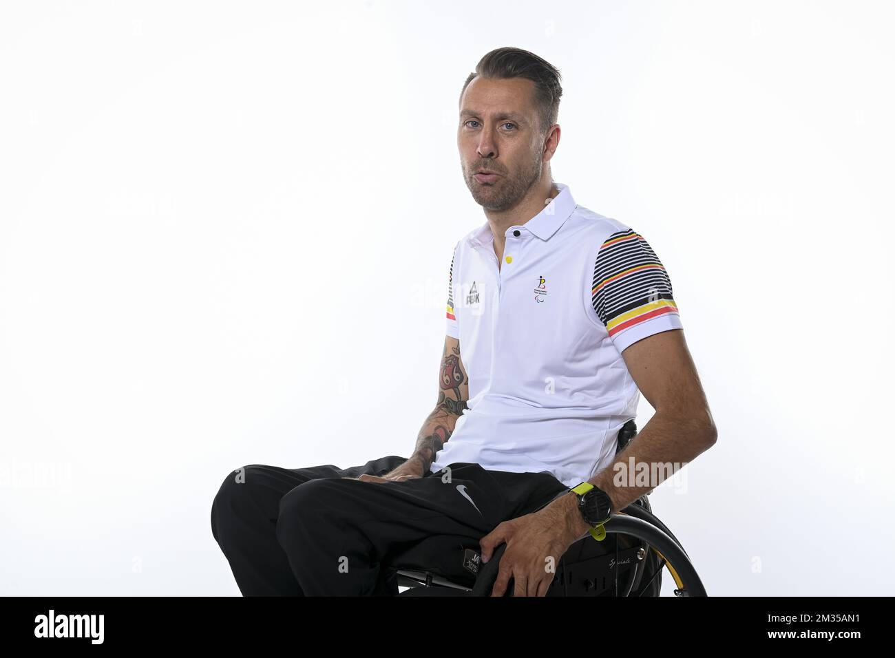Paralympian athlete Roger Habsch poses for the photographer at a ...