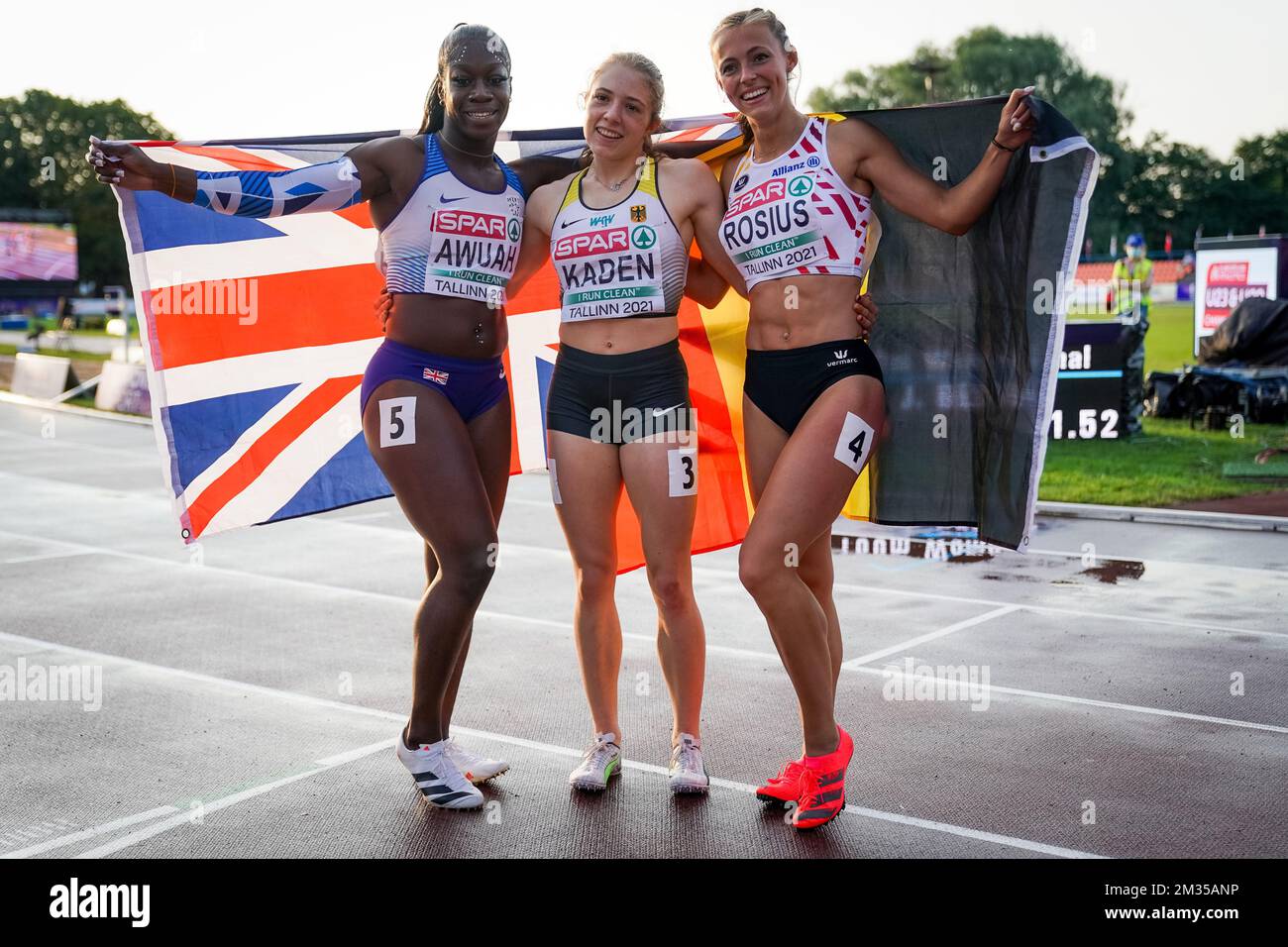 Belgian Rani Rosius (R) celebrates after winning the silver medal at ...