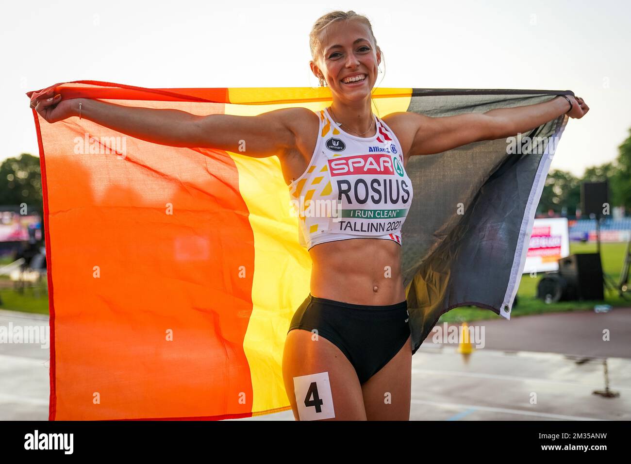 Belgian Rani Rosius celebrates after winning the silver medal at the ...