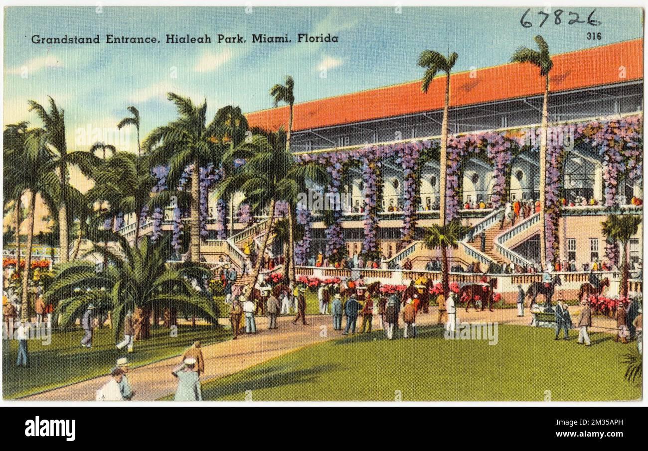 Grandstand entrance, Hialeah Park, Miami, Florida , Sports & recreation ...