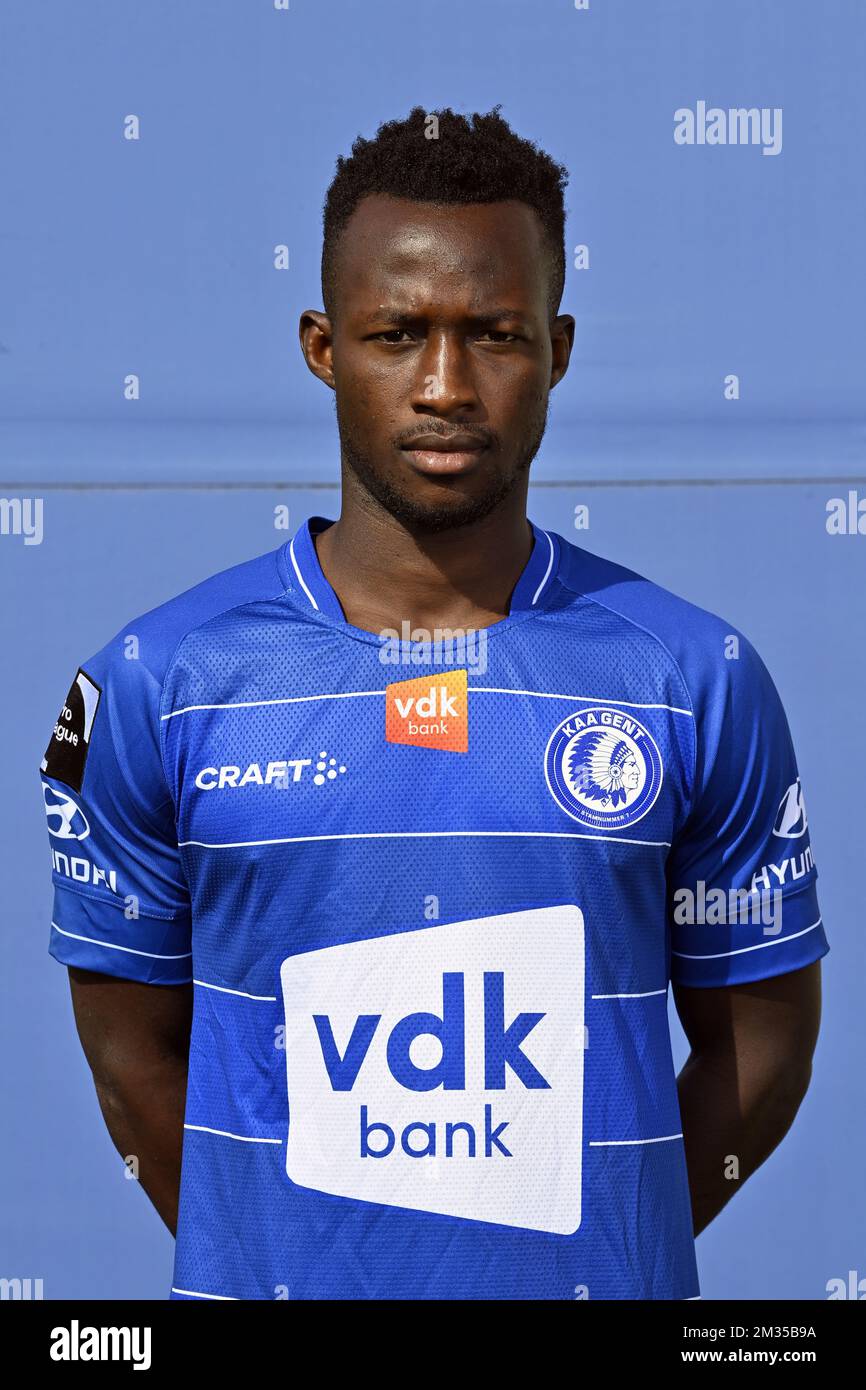 Gent's Osman Bukari poses for a team picture, at the 2021-2022 season ...