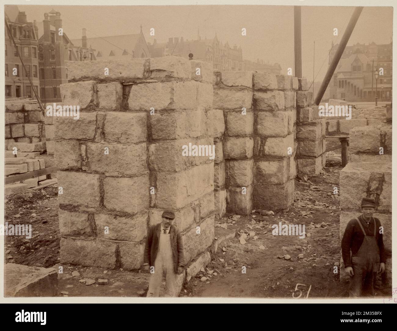 Granite piers in basement, construction of the McKim Building , Public ...