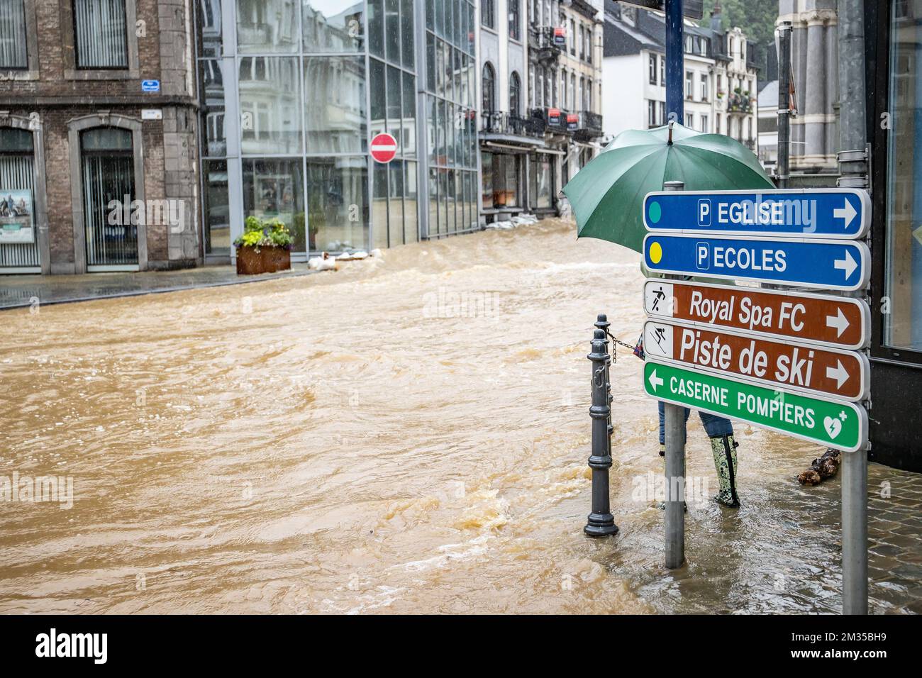 Illustration shows flooded streets in Spa, Wednesday 14 July 2021. Bad ...