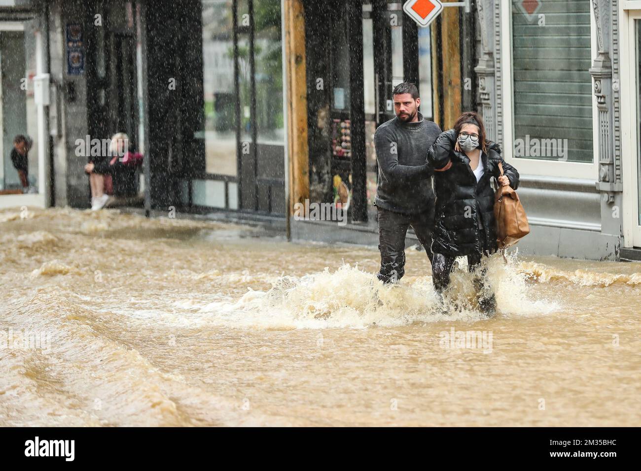 Illustration shows flooded streets in Spa, Wednesday 14 July 2021. Bad ...