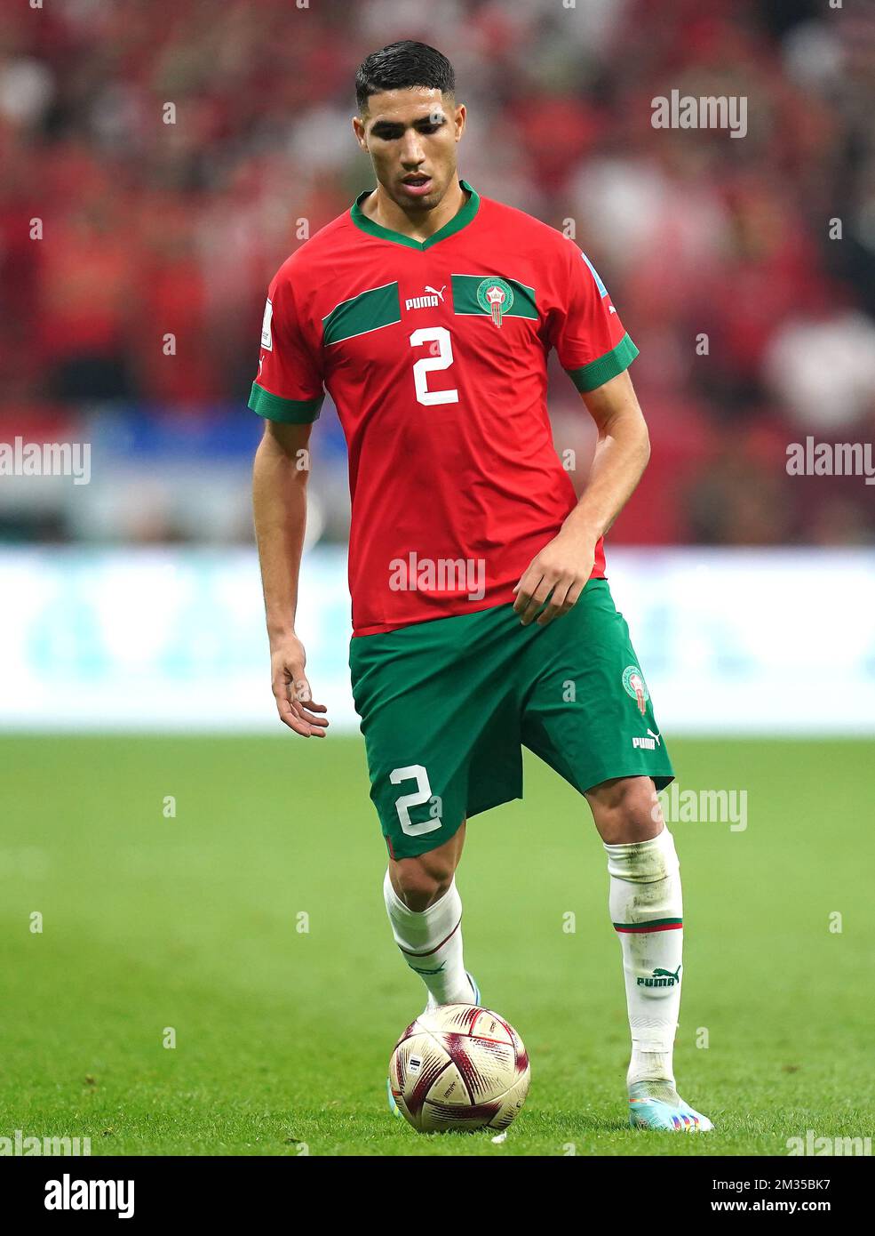 Morocco's Achraf Hakimi in action during the FIFA World Cup Semi-Final ...
