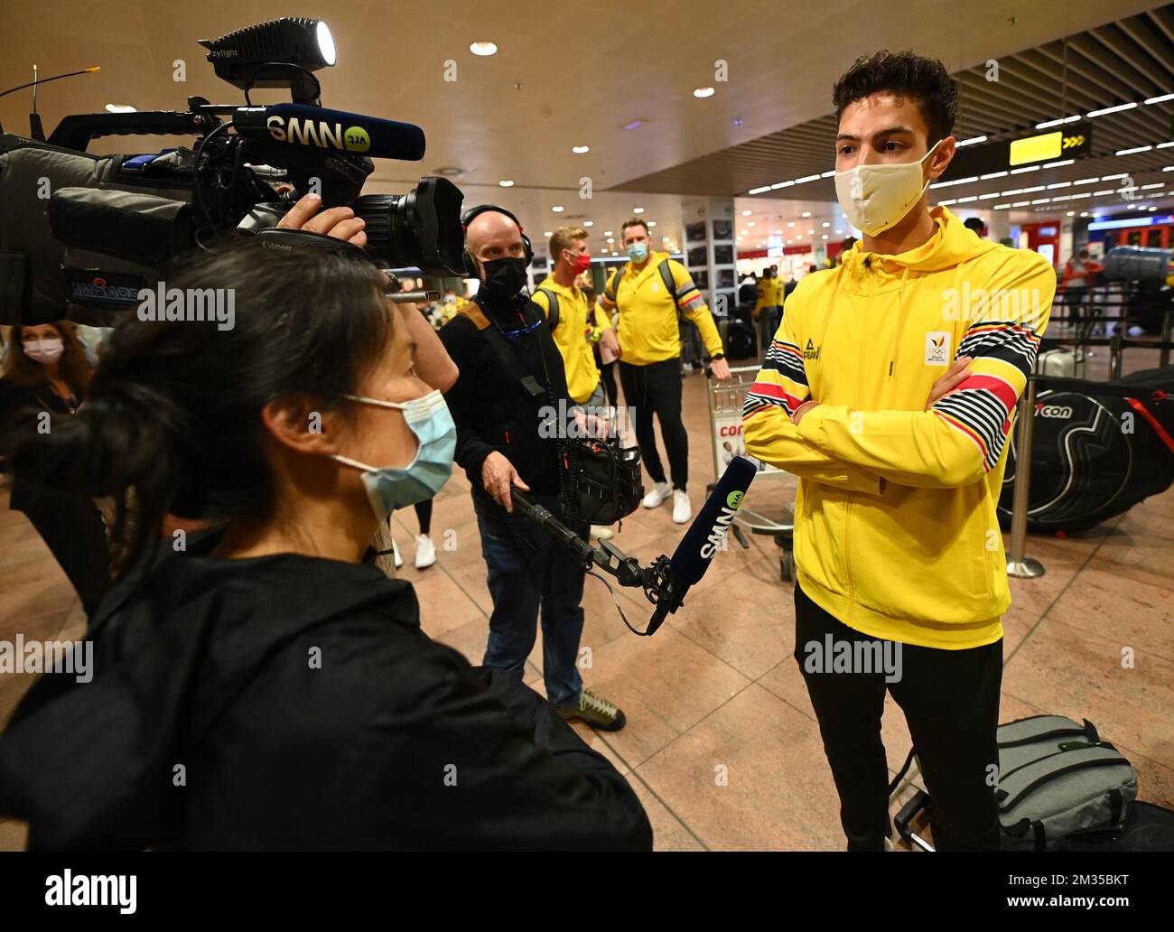 Belgian Jonathan Sacoor pitured at the departure of athletes of Team ...