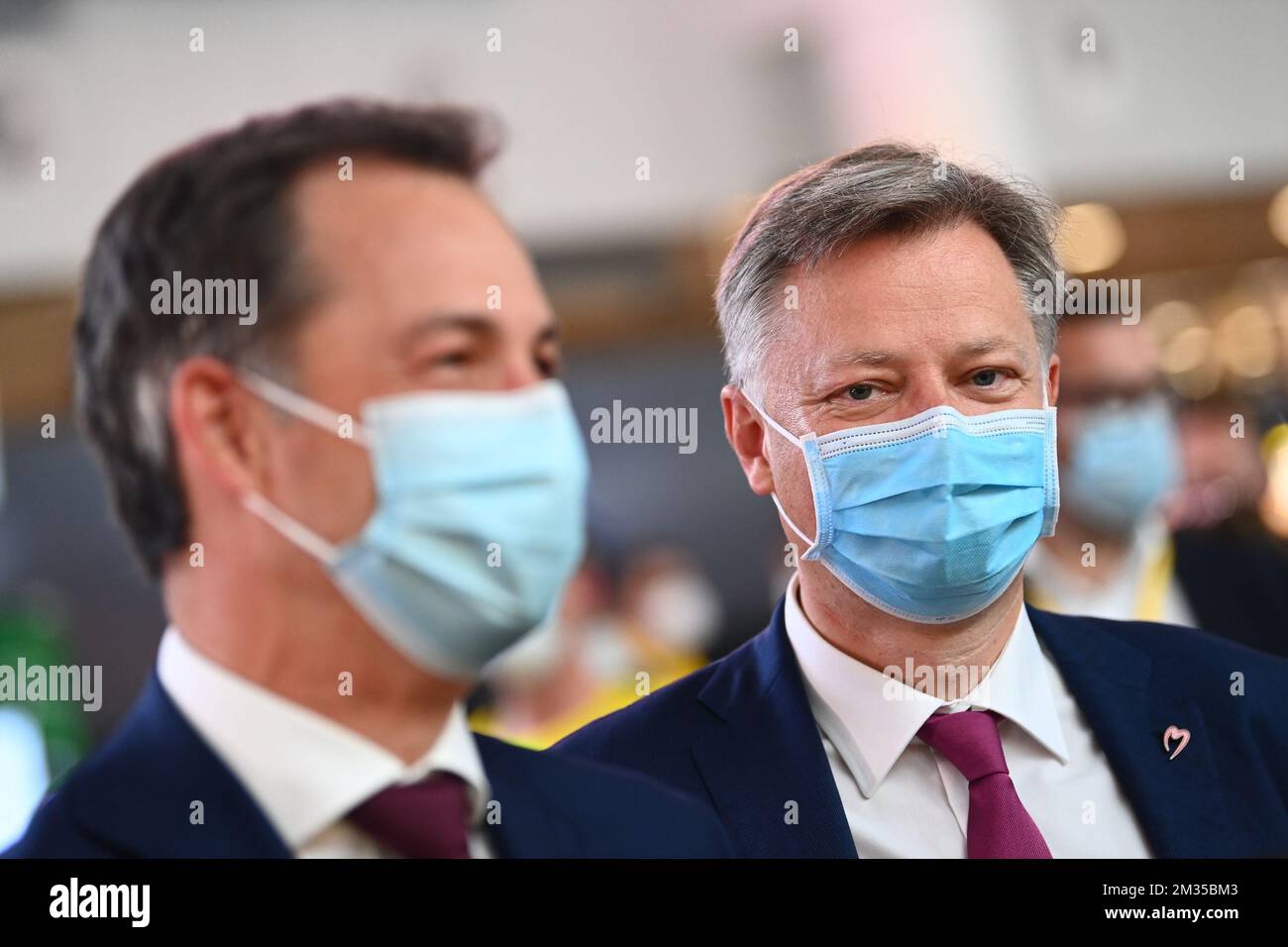 Prime Minister Alexander De Croo and Brussels Airport CEO Arnaud Feist ...