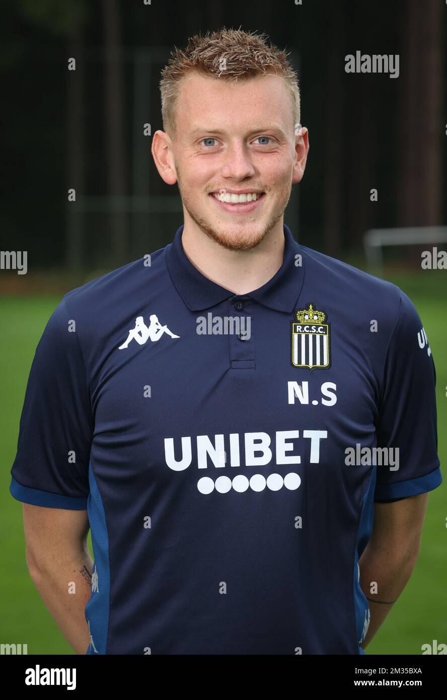 Charleroi's video analyst Nicolas Still poses for a team picture, at ...