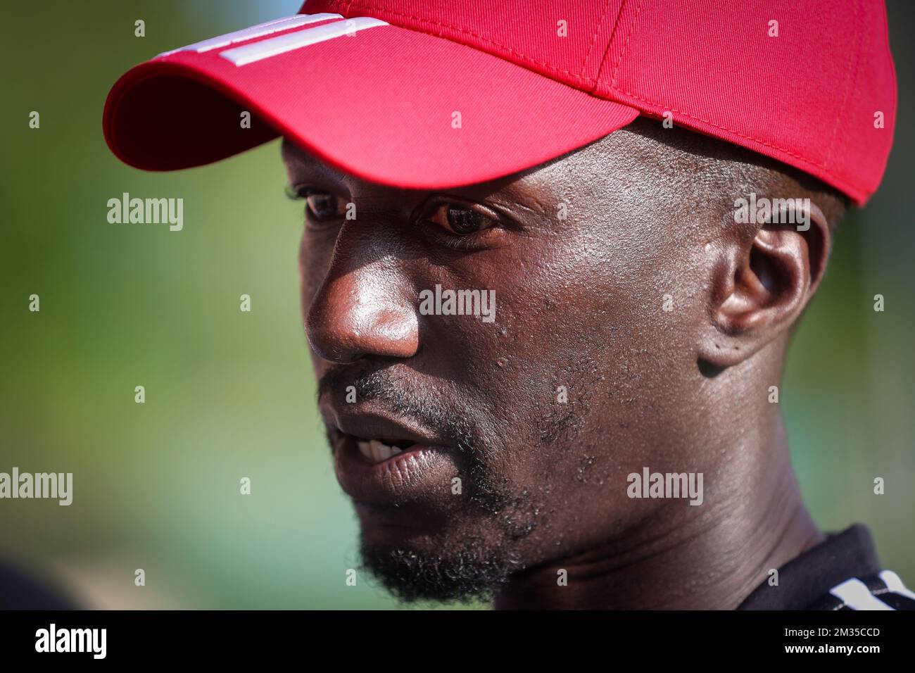 Standard's head coach Mbaye Leye pictured after a friendly soccer game ...