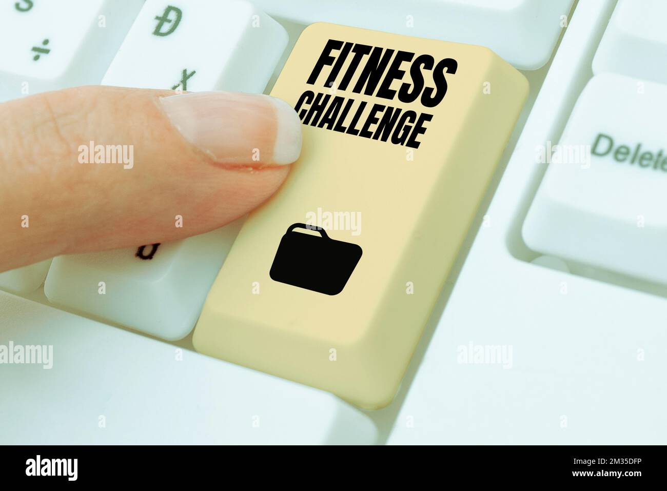 Sign displaying Fitness Challenge, Business overview condition of being ...
