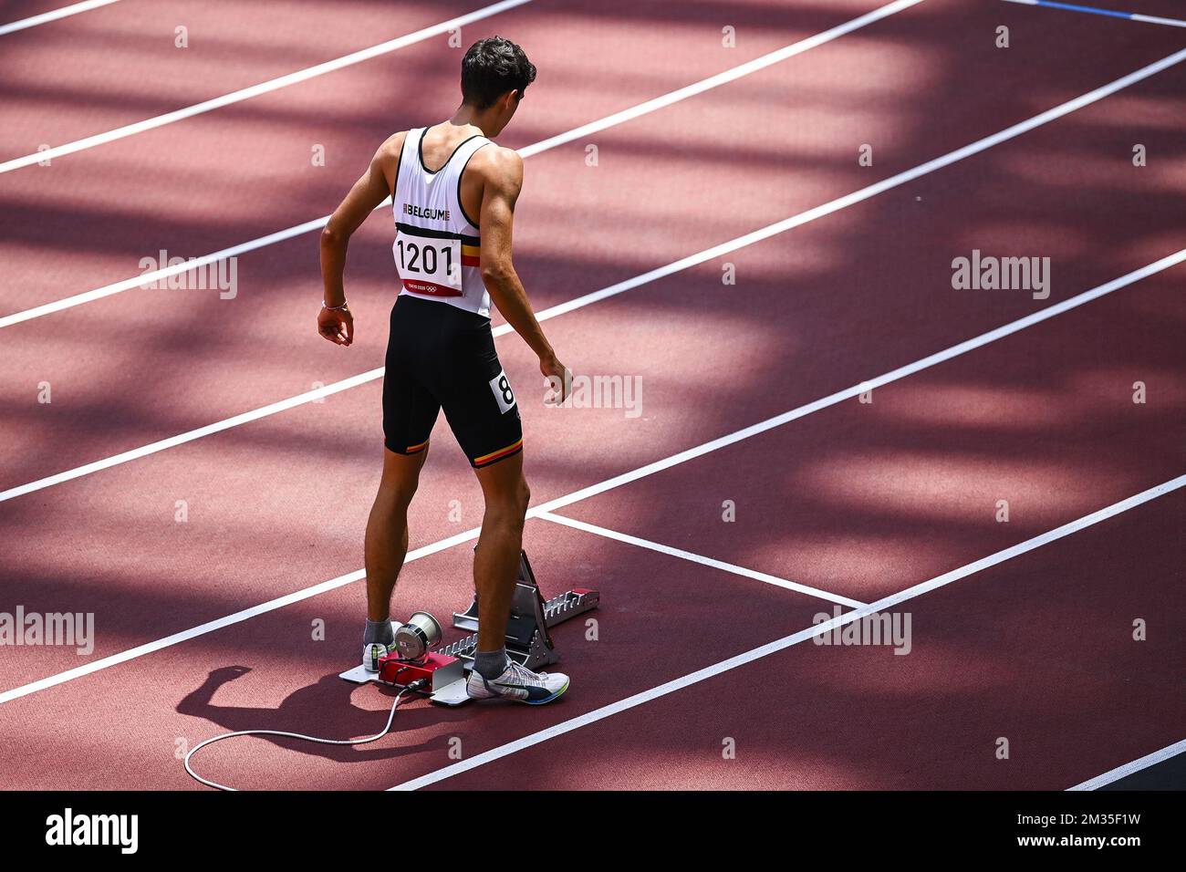 Belgian Jonathan Sacoor pictured before the heats of the men's 400m ...