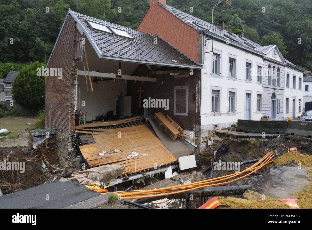 Illustration shows damage house in Trooz, on Sunday 01 August 2021 ...