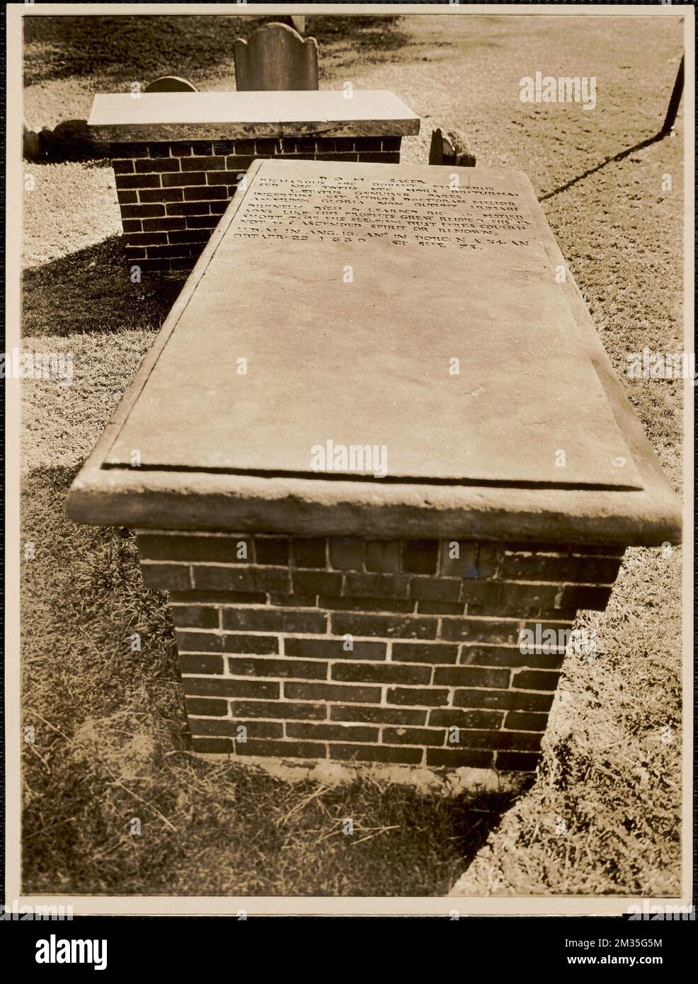 Grave of Richard Mather, the founder of the Mather family in New ...