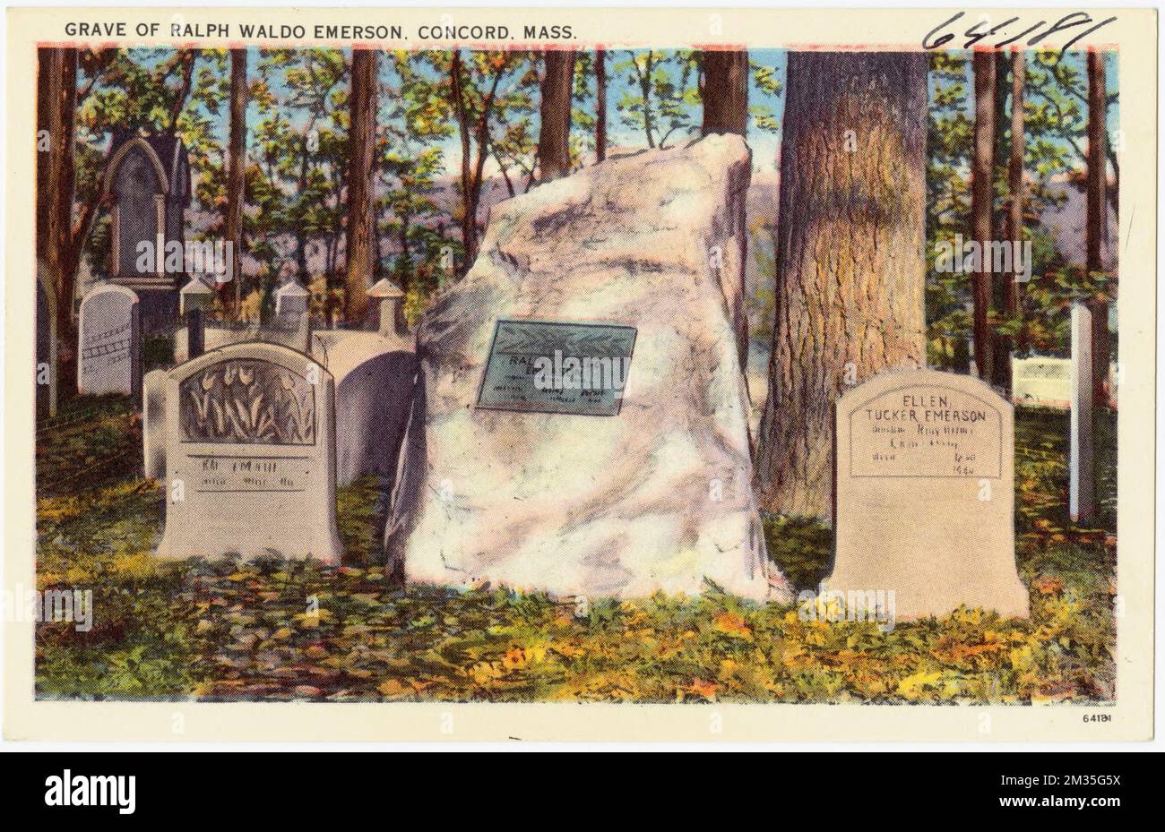 Grave of Ralph Waldo Emerson, Concord, Mass. , Graves, Tombs & sepulchral monuments, Emerson ...