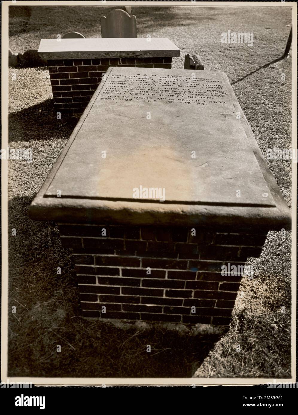 Grave of Richard Mather, the founder of the Mather family in New ...