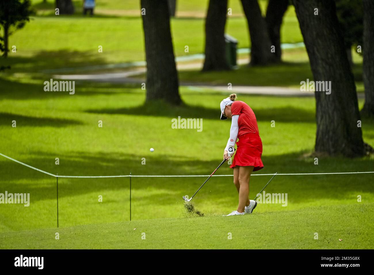 Belgian Golf player Manon De Roey pictured in action during the final ...
