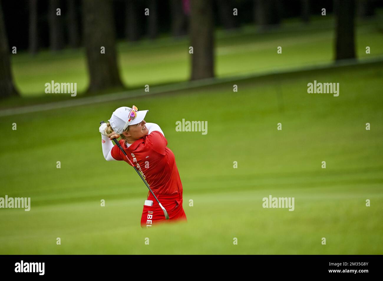 Belgian Golf player Manon De Roey pictured in action during the final ...