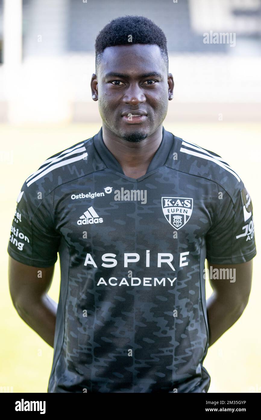 Eupen's Carlos Embalo poses for the photographer, at the 2021-2022 ...