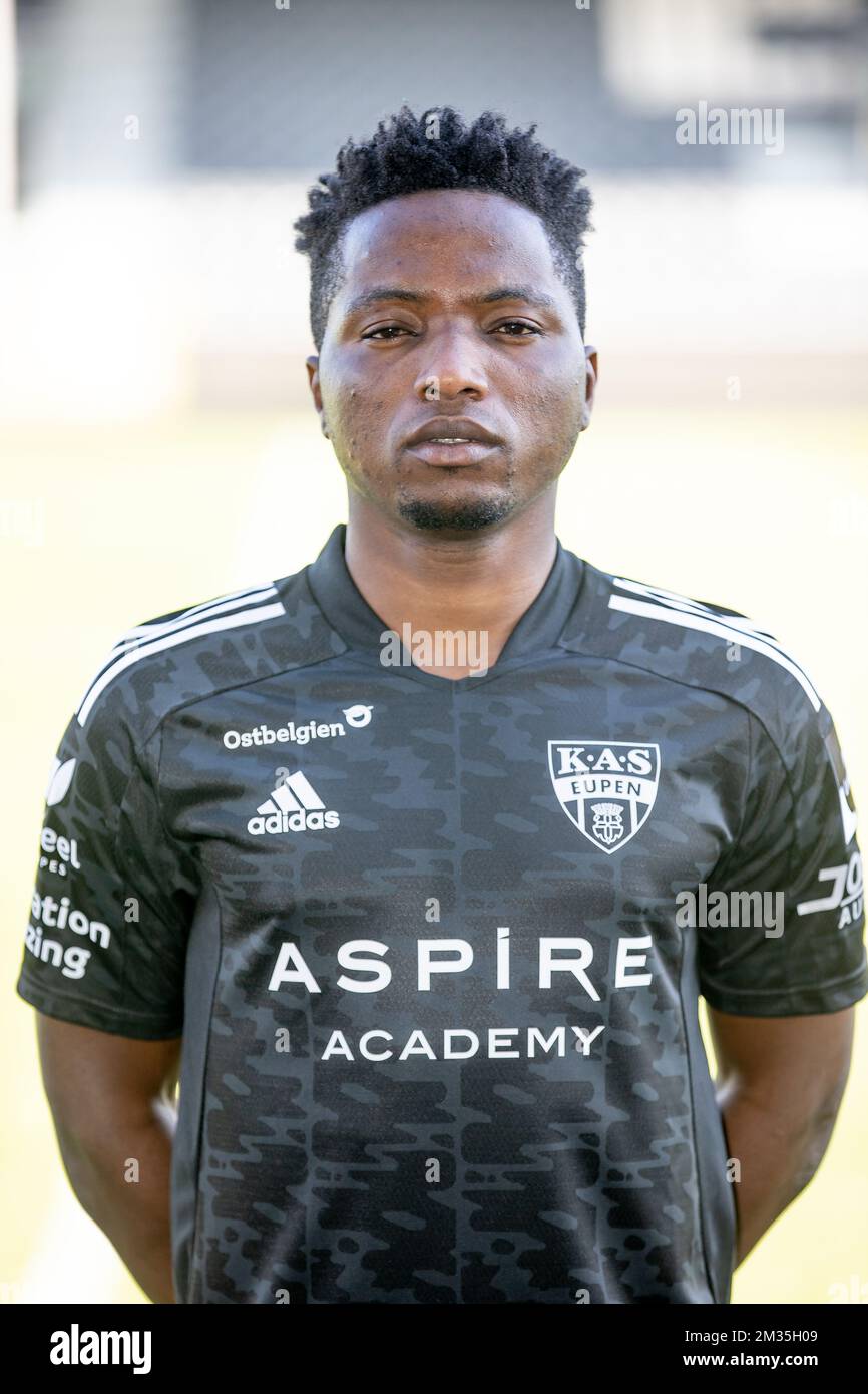 Eupen's Isaac Nuhu poses for the photographer, at the 2021-2022 season ...