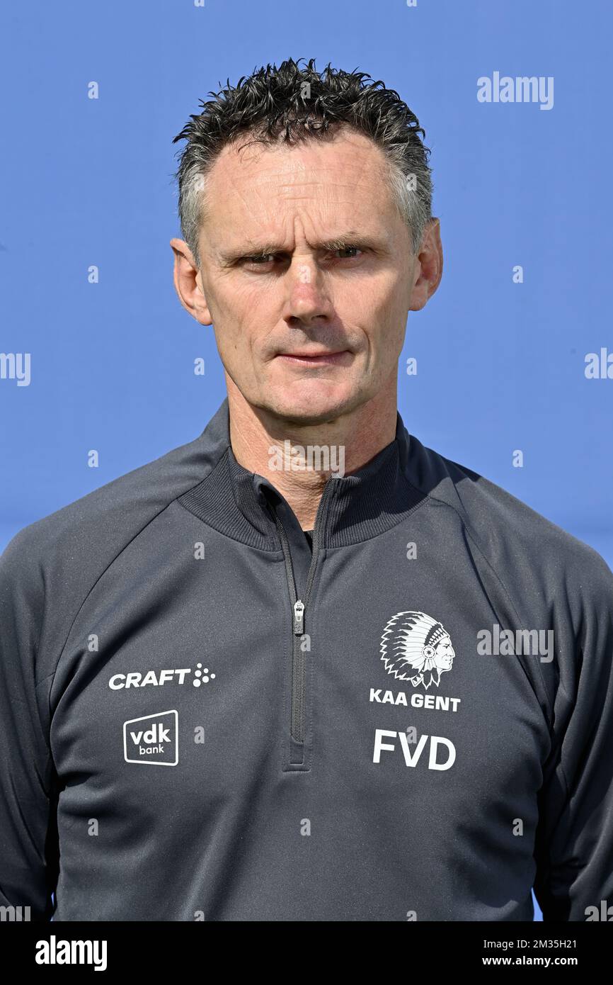 Gent's keeper coach Francky Vandendriessche poses for a team picture ...