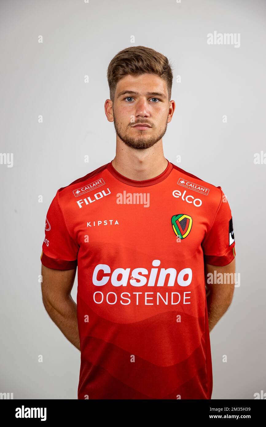 Oostende's Anton Tanghe poses for a team picture, at the 2021-2022 ...