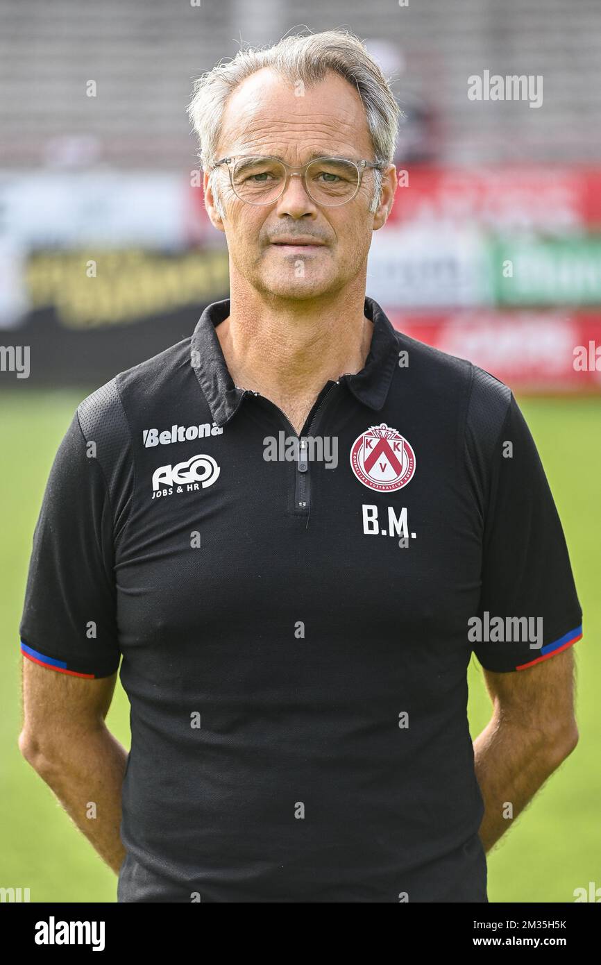 Kortrijk's assistant coach Bart Meert poses for a team picture, at the ...