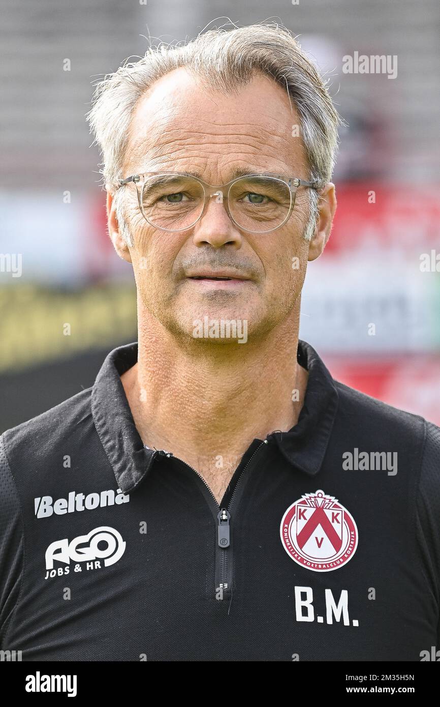 Kortrijk's assistant coach Bart Meert poses for a team picture, at the ...