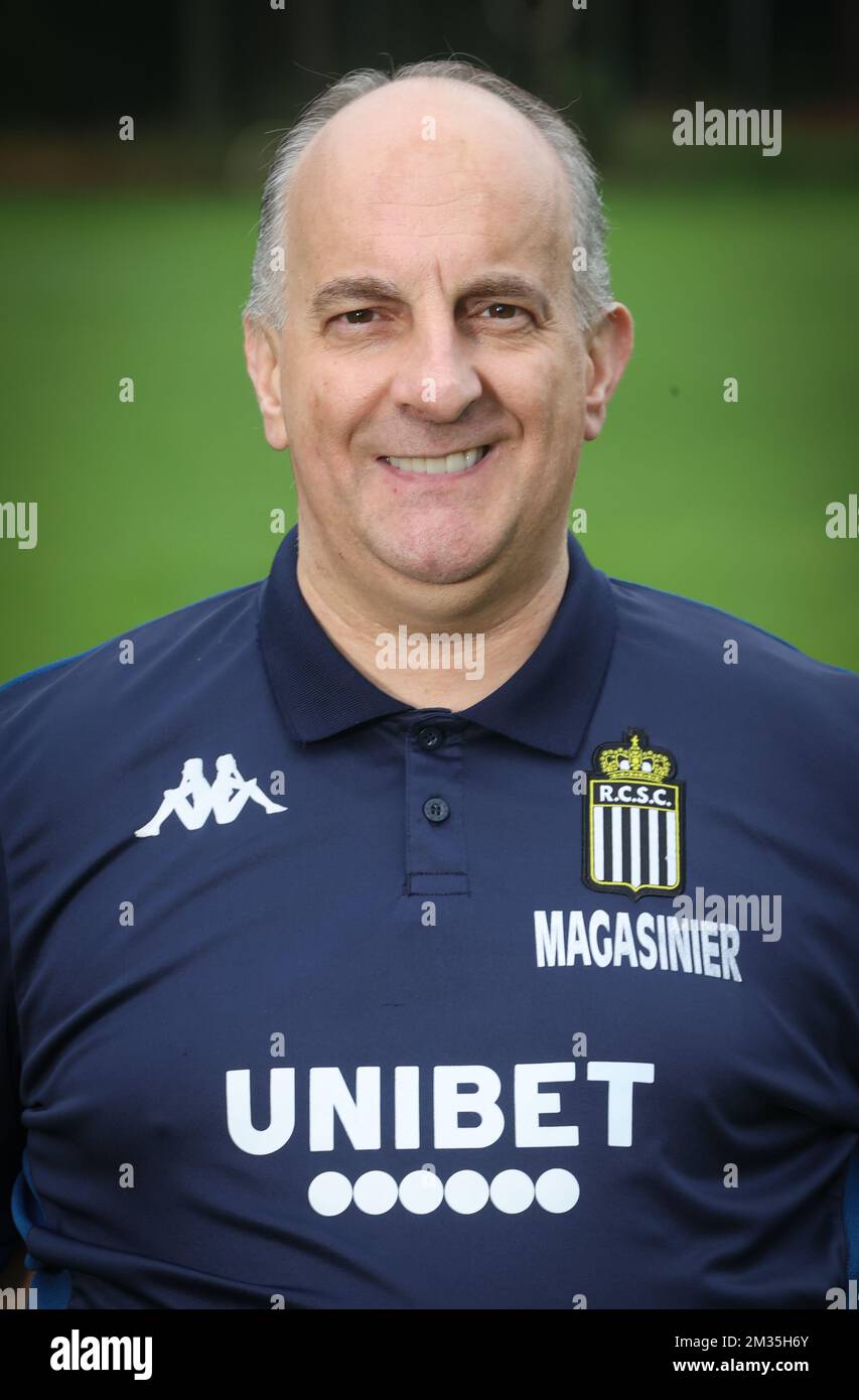 Charleroi's warehouseman David Dalmut poses for a team picture, at the ...