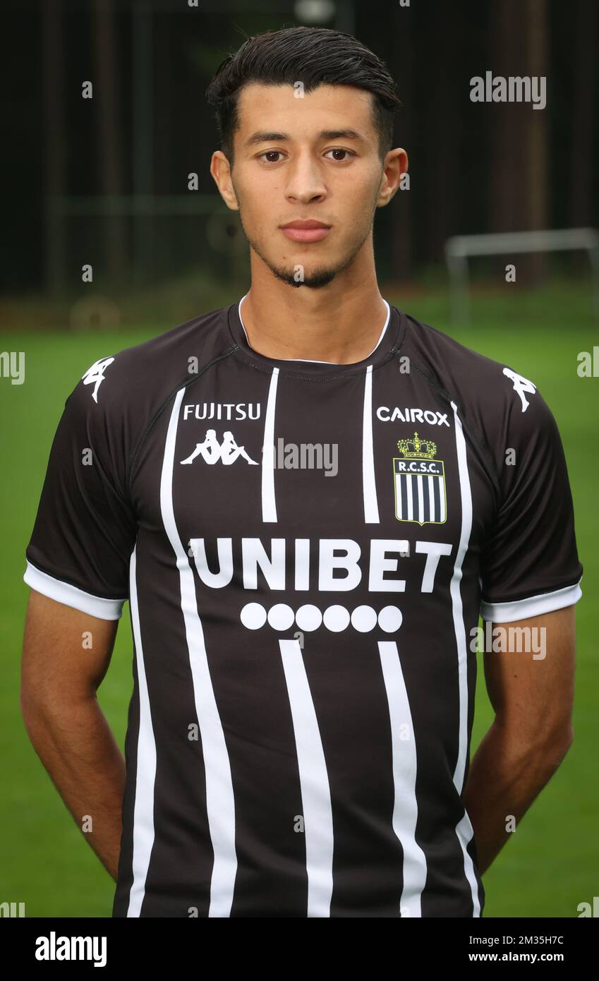 Charleroi's Amine Benchaib poses for a team picture, at the 2021-2022 ...