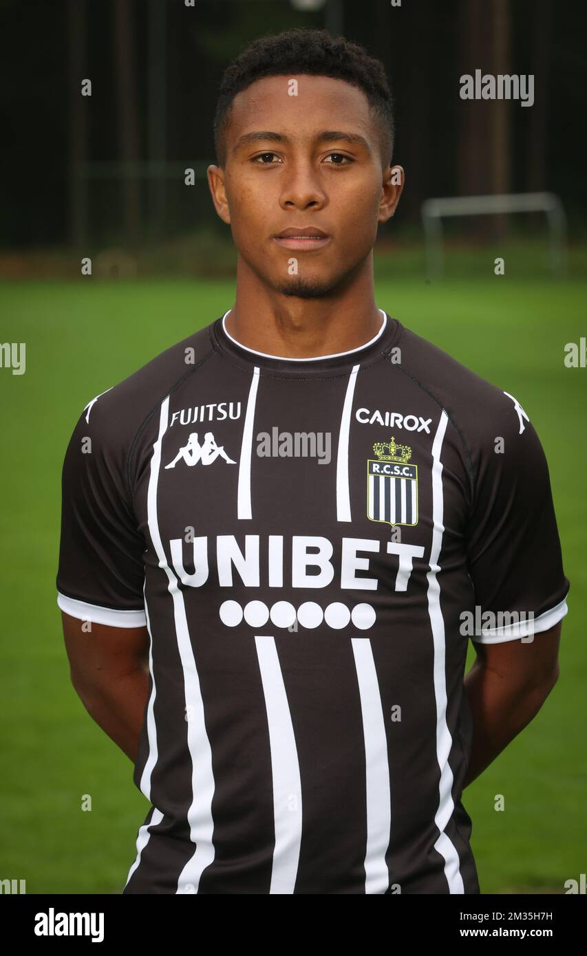 Charleroi's Lucas Ribeiro poses for a team picture, at the 2021-2022 ...