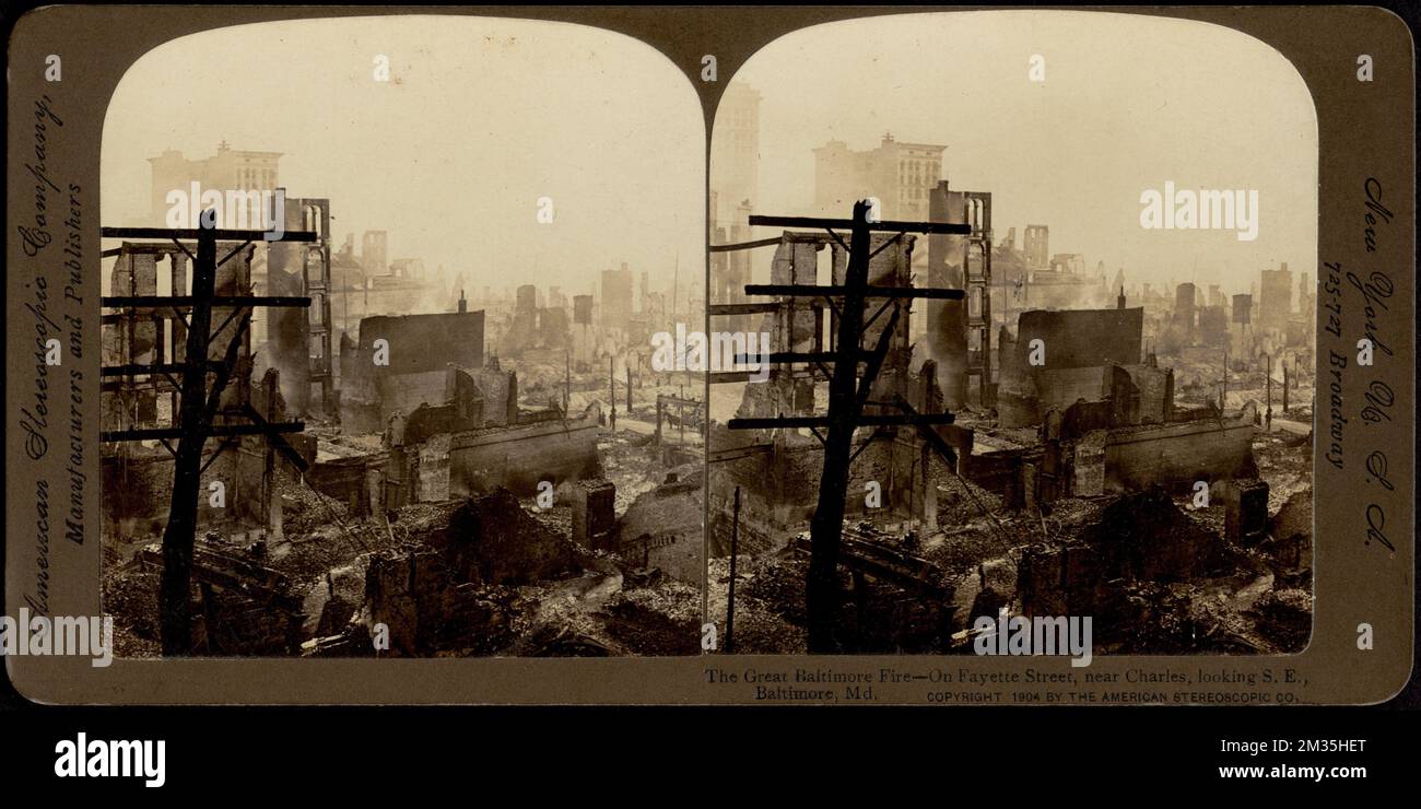 The Great Baltimore Fire -- on Fayette Street, near Charles, looking S ...