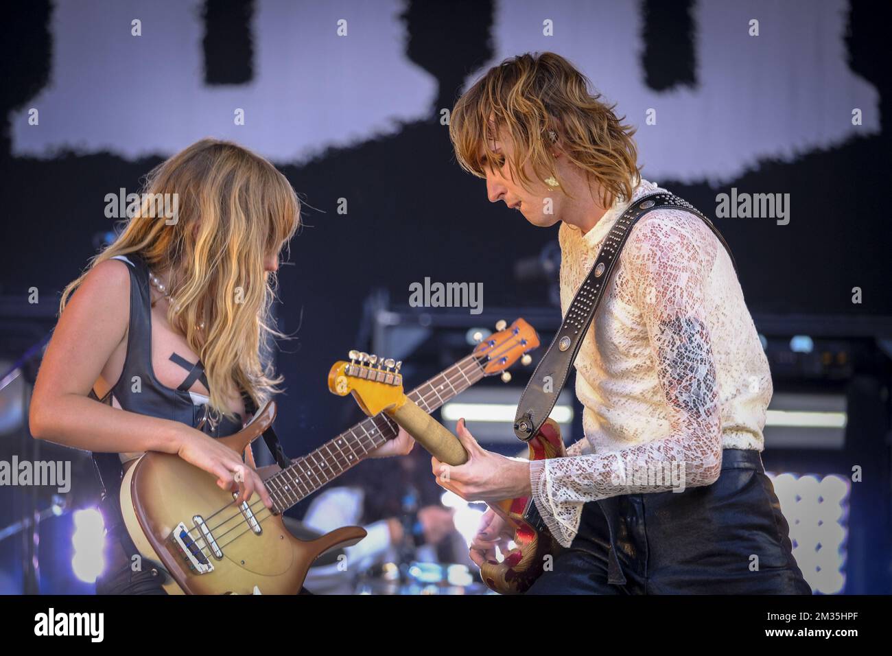Italian rock band Maneskin performs at the first day of the 'Ronquieres ...