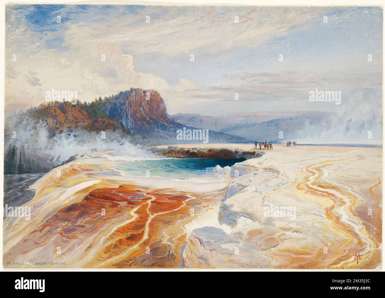 The great blue spring of the Lower Geyser Basin, Yellowstone , Springs ...