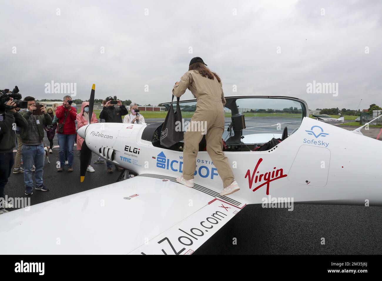 19-year-old Zara Rutherford pictured before takeoff for a record ...