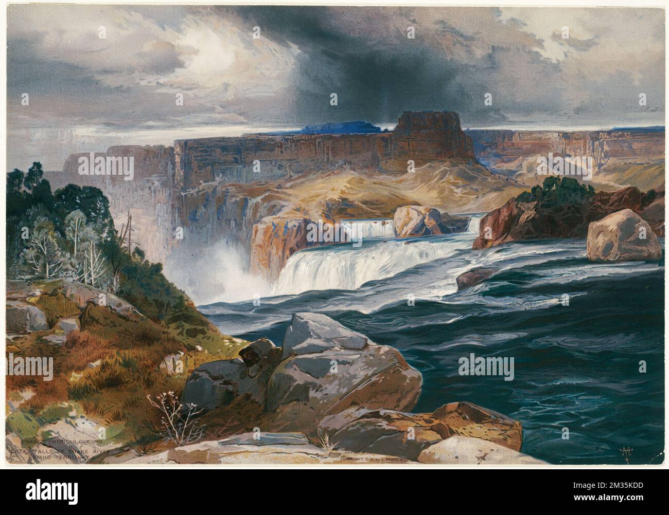 Great Falls of Snake River, Idaho Territory , Waterfalls, Rivers. Louis ...