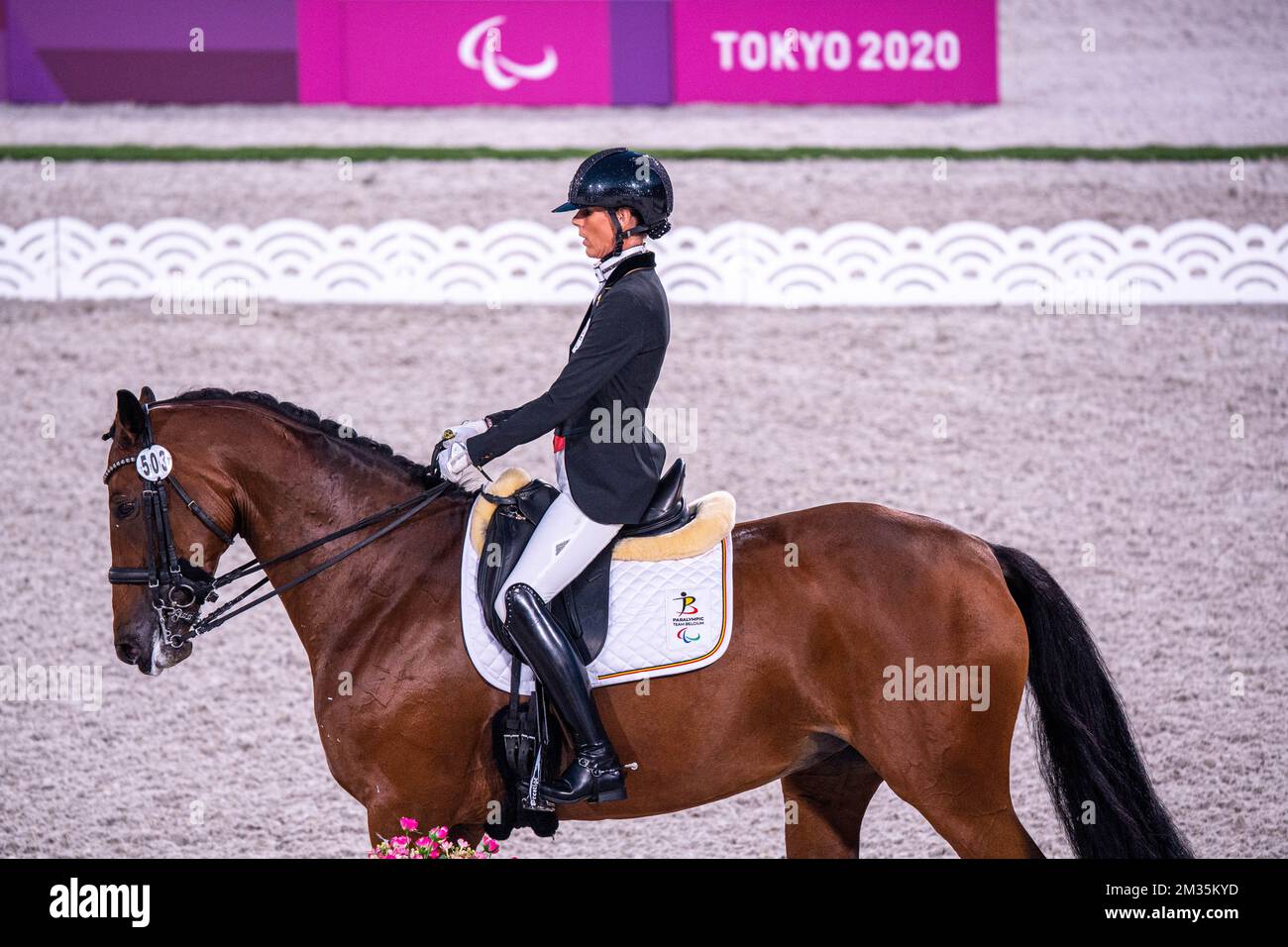 Belgian jockey Michele George pictured in action during the Freestyle ...