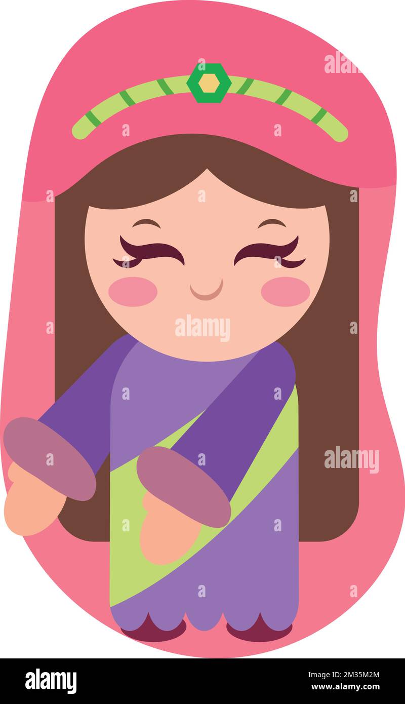 Isolated virgin mary Nativity character Christmas season Vector Stock ...