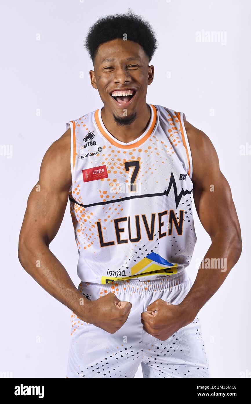 Leuven's KeVaughn Allen poses at a photoshoot of Belgian Basketball ...