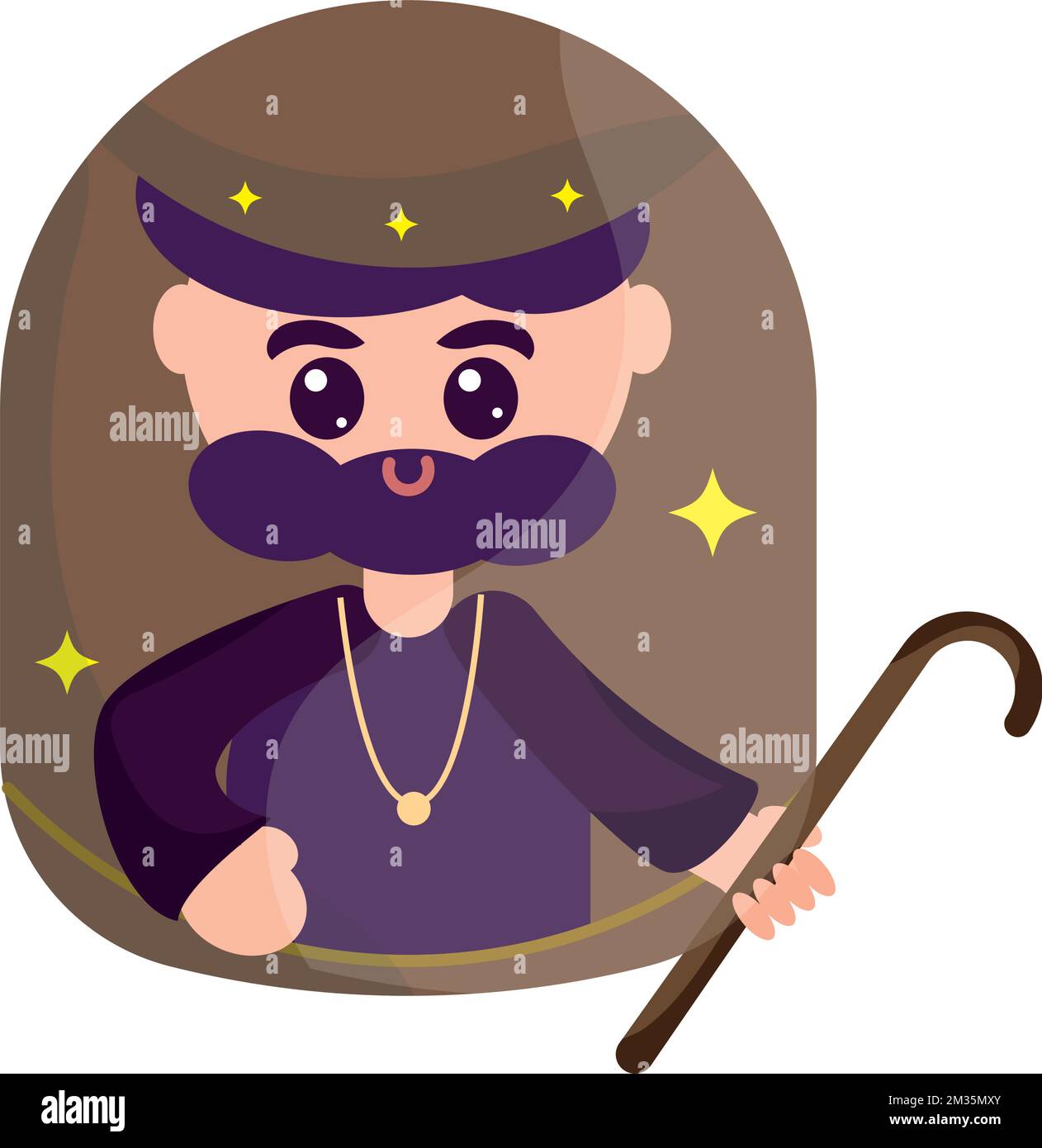 Isolated shepherd cartoon Nativity character Christmas season Vector ...